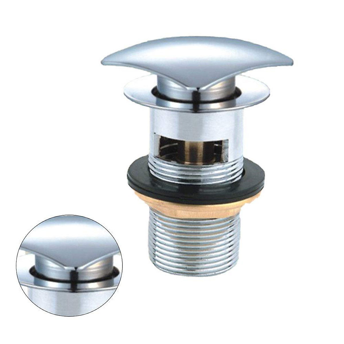 tooloflife 1 Pack Basin Waste Plug Pop-Up Universal Odor Resistant Sink Drain Replacement for Bathroom Kitchen Basin Sink and Bathtub (6 CM)