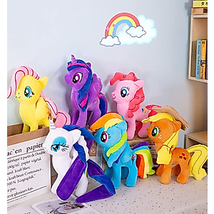 SUEMIA Unicorn Plush Doll Toy Gifts for Game Fans and Kids Birthday Christmas Toys Figures Decoration for Boys Girls (Rainbow Dash, 30cm)