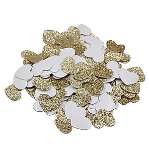 Mybbshower Gold Glitter Heart Stickers Engagement Party Wedding Invitation Decoration Envelope Seals Pack of 200