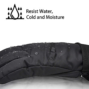 Solaris Waterproof Winter Gloves with Card Pocket, Warm Cozy 3M Thinsulate Ski Gloves for Snowboarding, Shoveling & Outdoor Sports, Gift Idea for Women Men