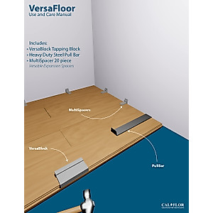CalFlor KI75160 VersaFloor, Pro Flooring Installation Kit with VersaBlock Tapping Block and MultiSpacers Versatile Expansion Spacers for Wood, Laminate, Vinyl & Click Tile (VersaFloor)