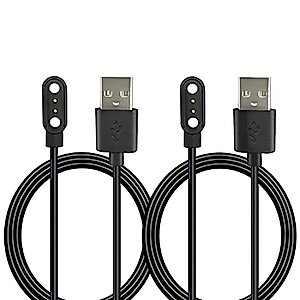 REEYEAR Smart Watch Magnetic Charger Cord [2 Pack], 2 Pin 3.3Ft USB Fast Charging Cable Fits for YAMAY SW021/023 YAMAY/WILLFUL/LETSFIT ID205L ID205U ID205S