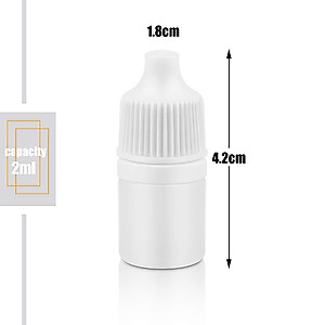 Hslife 100pcs Plastic Dropper Bottles 2ML Empty Squeezable Liquid Dropper Bottle with Cap for Home and Travel