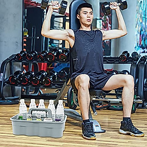 Tstorage 6-Pack Plastic Caddy for Cleaning Products, Caddy with Handle, Gray