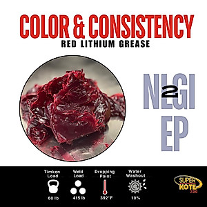 Lithium Grease Superkote 2000 / NLGI 2 / Multipurpose/Lithium/Lubricant/EP/High Temp/Industry/Construction/Automotive/Red Grease / 360g