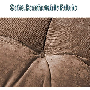 Nathime Soft Patio Outdoor Corduroy Chair Pad with Ties Home Decor Indoor Dining Chairs Cushion 18"×18"×3.6" Brown 1Pc