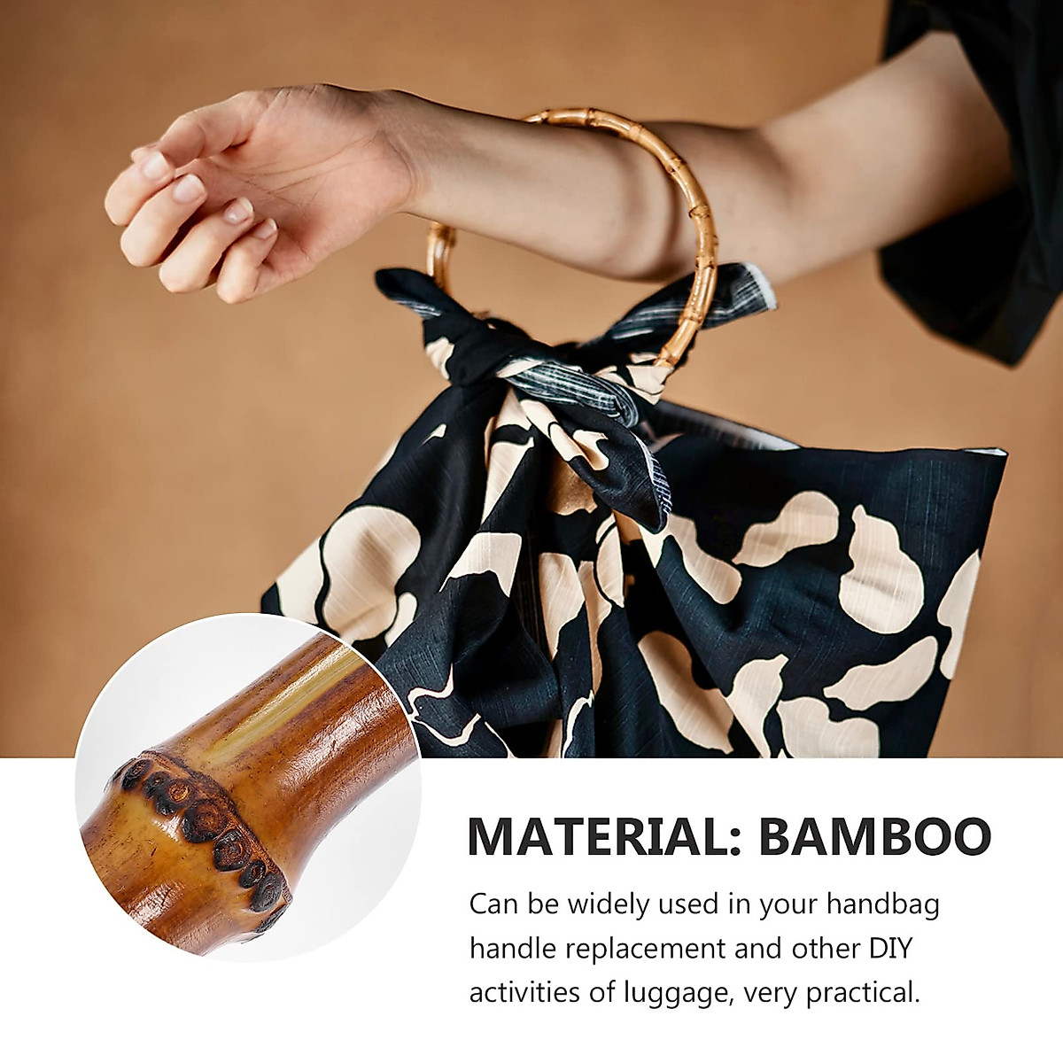 Wooden Handmade Handbag Handles U Shaped Handles Straw Bag Strap DIY Bags Accessories for Crossbody Bag Purse