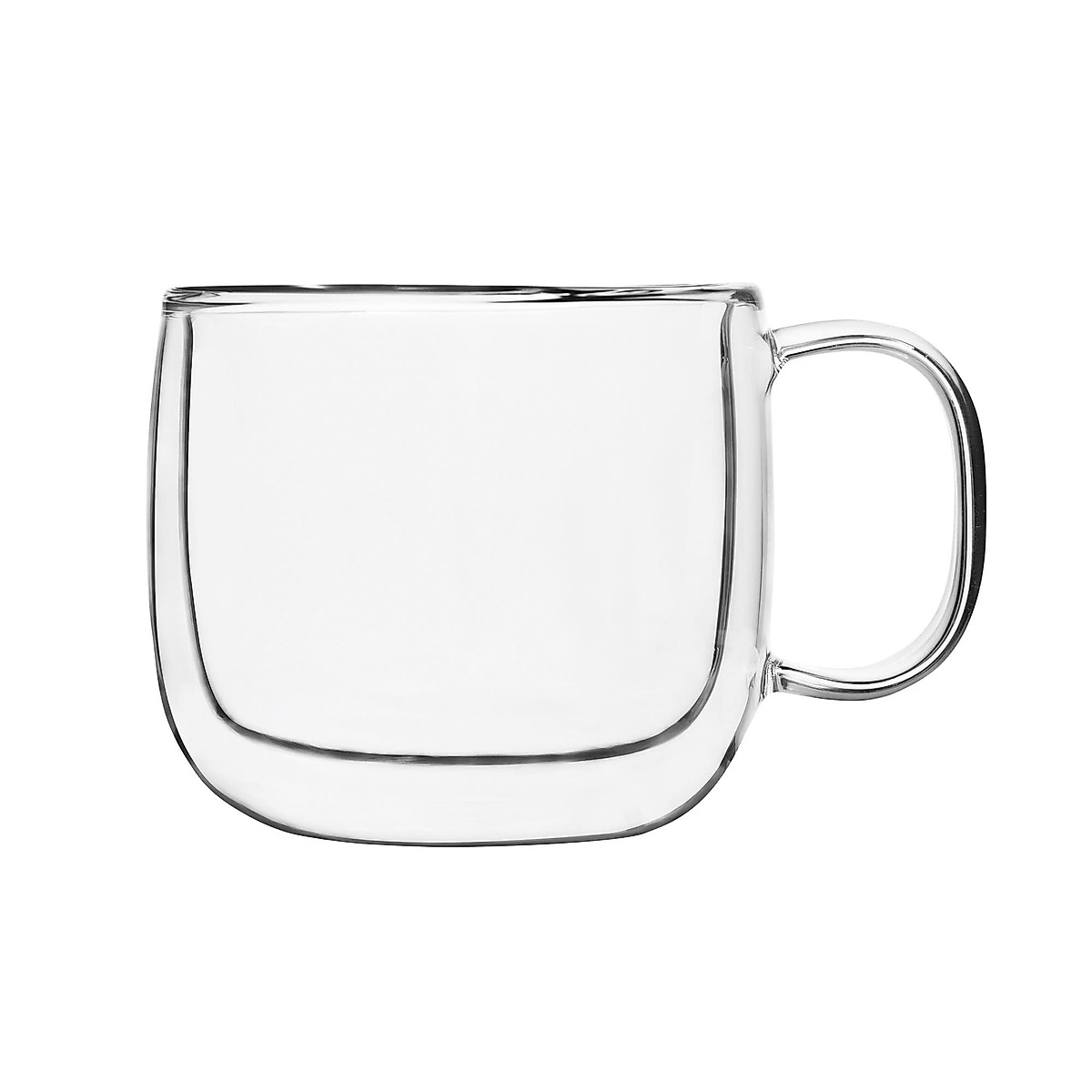 Safdie & Co. 2 PCS Set Insulated, Cappuccino Cups,Glass Coffee Mug, 475ml, Transparent