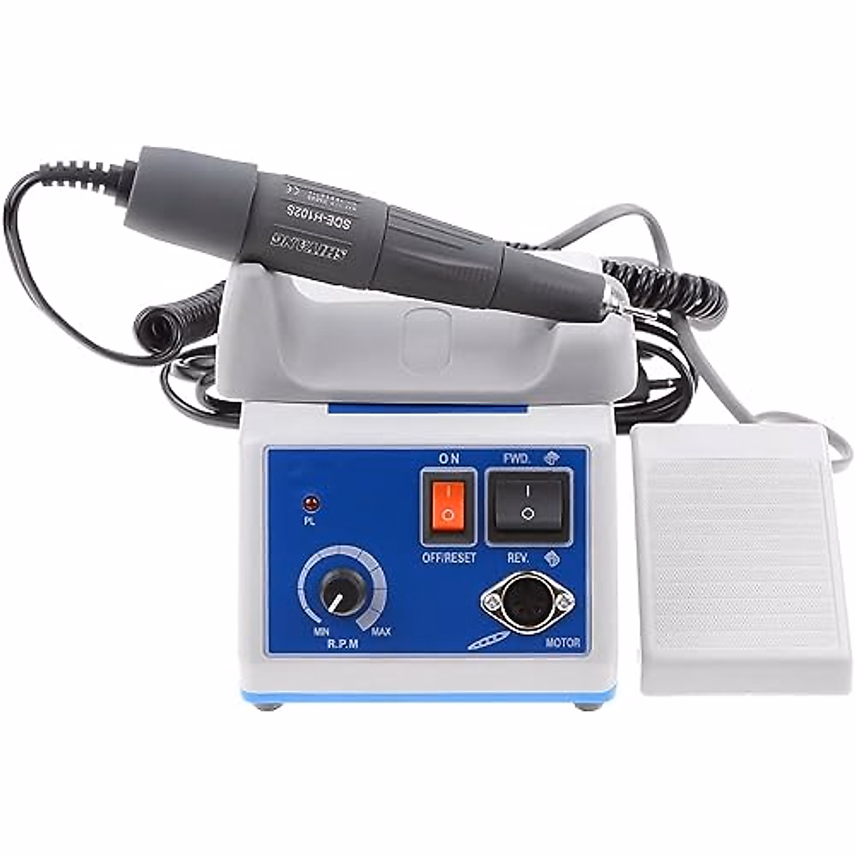 Finlon 35K RPM Micromotor Polisher Micro Motor Handpiece Polishing Handpiece Electric Micromotor Polishing Machine (A-90) For Lab,Jewelry,Ceramics,Silicone,Glasswork,Woodcarving, Artware