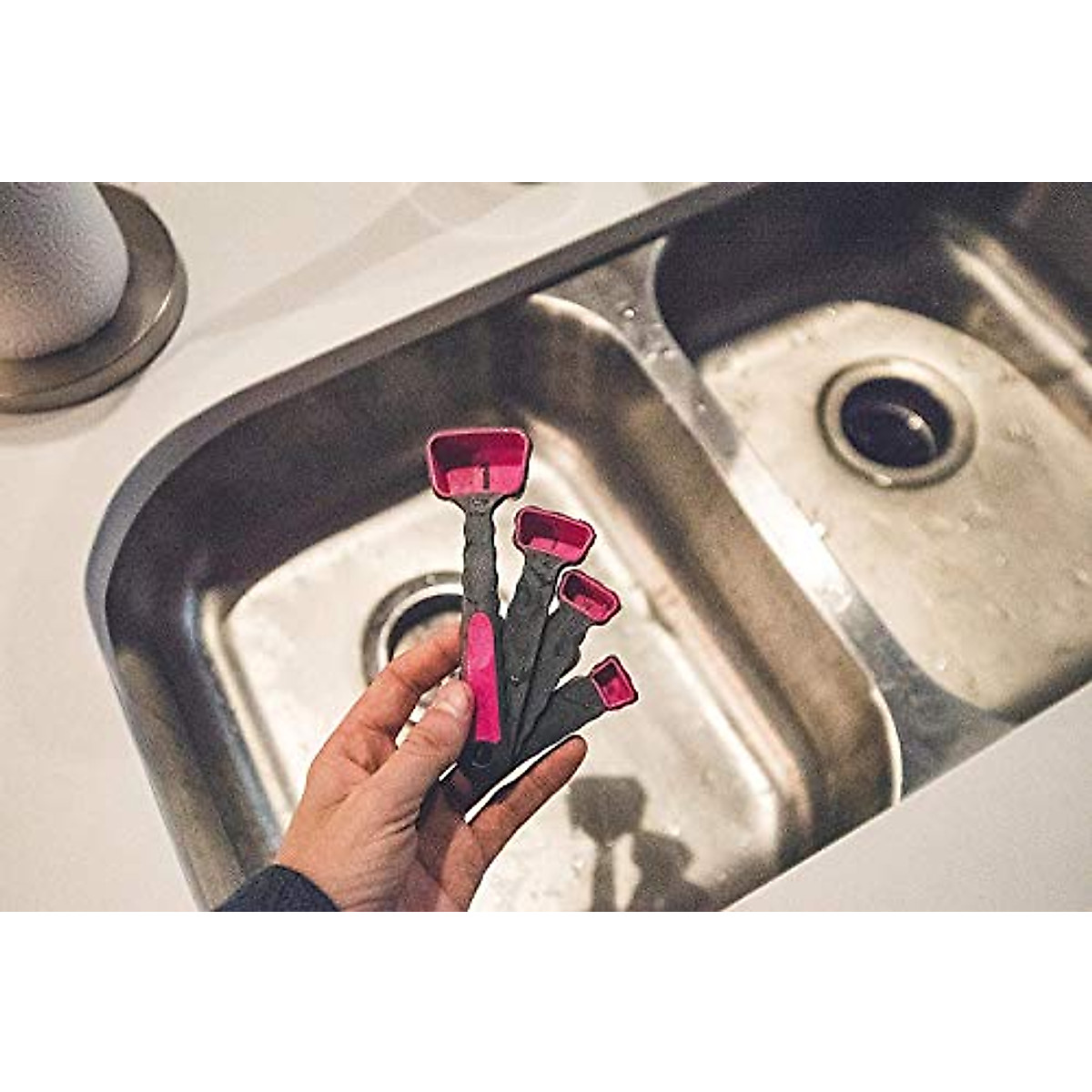 Collapsible Measuring Cups and Measuring Spoons | Portable Food Grade Silicone Measurement Cup Set for Liquid & Dry Food | Baking & Cooking | Kitchen Utensils | Dog Food & Camping & Kids Measuring Cup