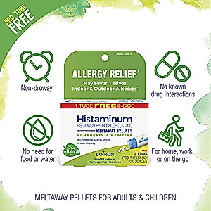 Boiron Histaminum Hydrochloricum 30C Homeopathic Medicine For Indoor Or Outdoor Allergy Relief, Hay Fever, And Hives - 80 Count (Pack of 3)