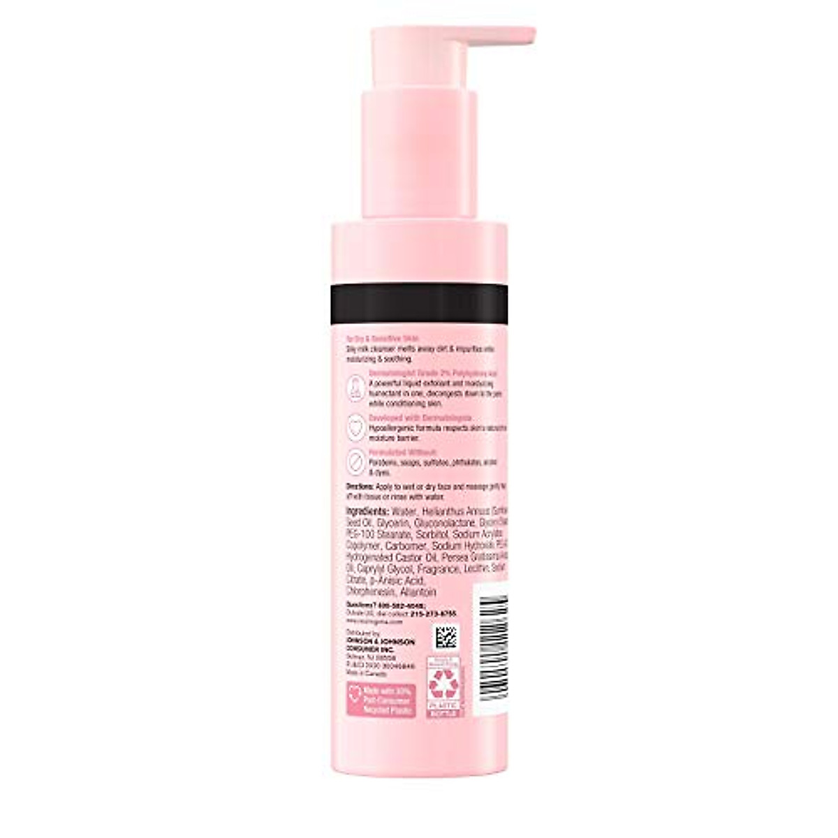 Neutrogena Skin Balancing Milky Cleanser with 2% Polyhydroxy Acid (PHA), Soothing & Moisturizing Face Wash for Dry & Sensitive Skin, Paraben-Free, Soap-Free, Sulfate-Free, 6.3 oz