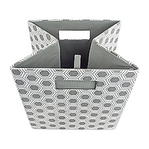 DII Collapsible Polyester Storage Cube, Honeycomb, Gray, Small