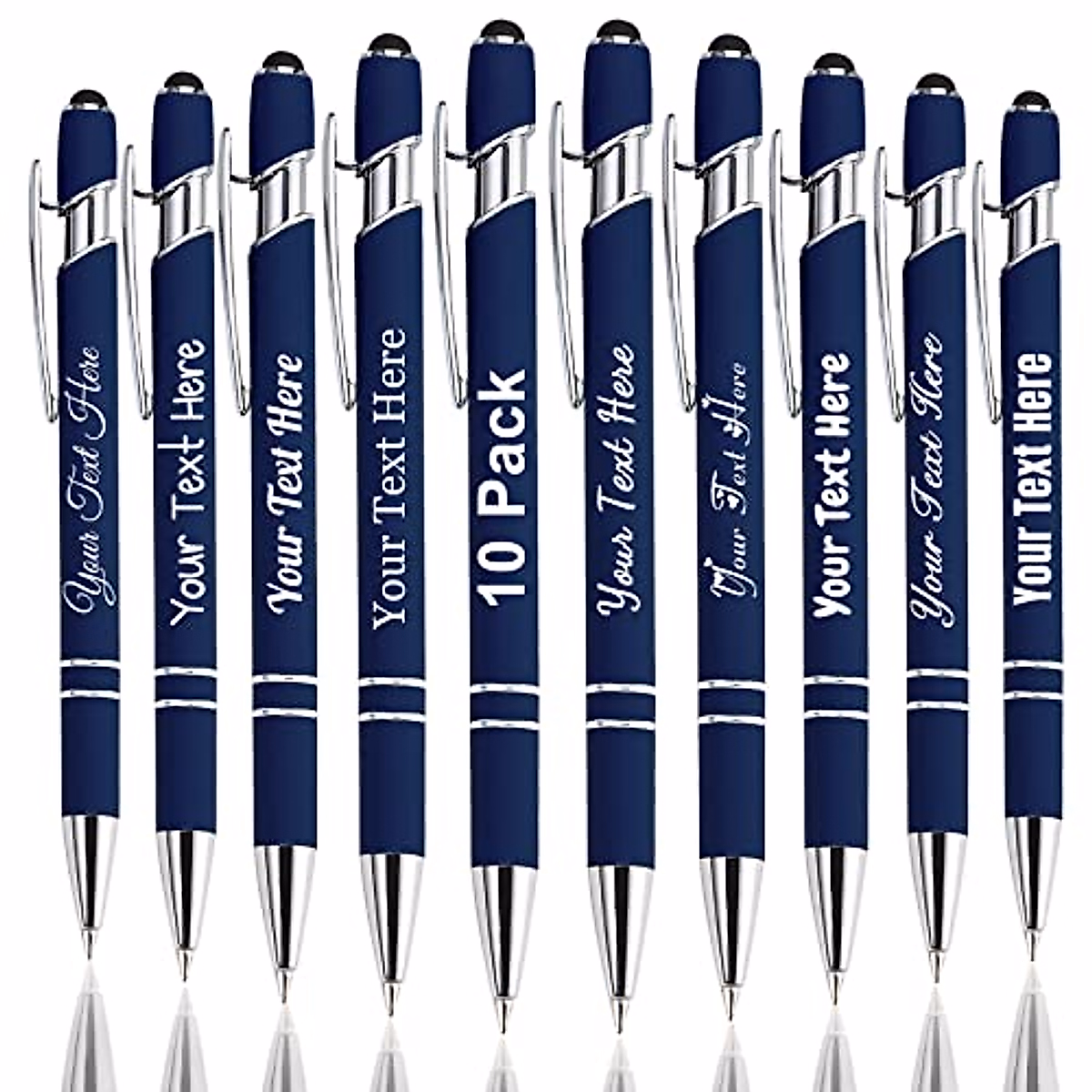 Up to 300 Personalized Pens Custom Bulk with Name Customized Pens with Free Engraving Engraved Stylus Tips Ballpoint Pen for Women Men Coworkers Employee Appreciation Business Graduation Gifts