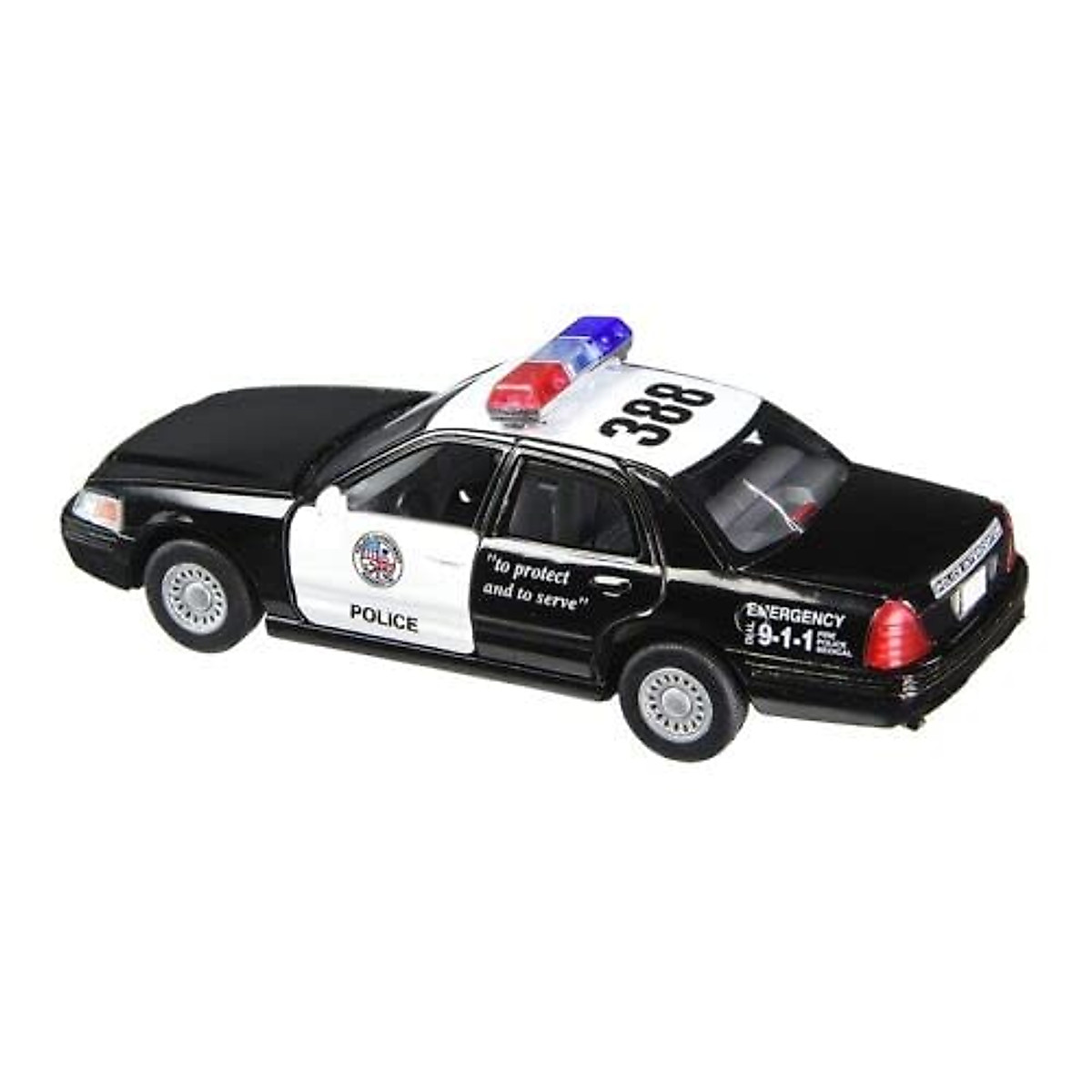 🚓 KiNSMART Ford Crown Victoria 5" 1:42 Scale Police Interceptor Car w/ Pullback Action 👮