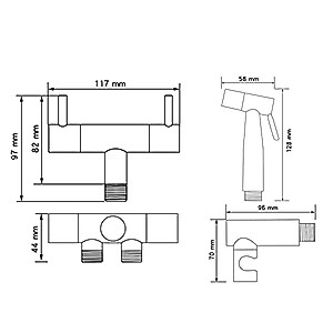 MINJING Bidet Sprayer for Toilet, Black Hand Held Bidet Toilet Sprayer, Baby Cloth Diaper Sprayer, Stainless Steel Bidet Sprayer for Personal Hygiene Brass T-Adaptor