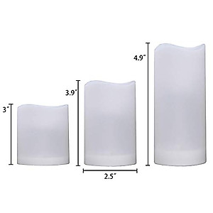 WRalwaysLX Flameless Candles with Timer, Colour Changing LED Candles with Remote Control,Battery Candles Outdoor and Indoor Home Decor, Set of 3, 2.5" D X H3/4/5 by 3AAA Batteries(not Included)