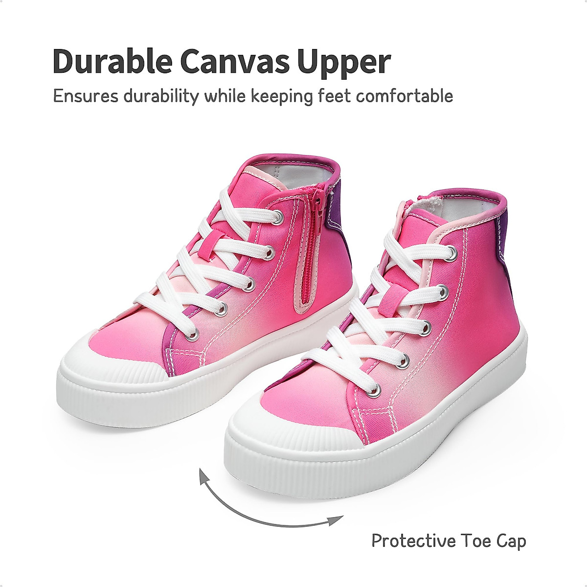 DREAM PAIRS Kids Sneakers Little Boys Girls High Top Canvas Shoes LilLegends CourtStar Casual Walking Shoes,Size 2 Little Kid,HOT Pink/Purple,SDFS2326K