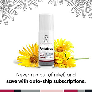 Penetrex Joint & Muscle Therapy – Soothing Relief for Back, Neck, Hands, Feet & Nerves – Maximum Strength Premium Whole Body Recovery Rub with Arnica, Vitamin B6 MSM & Boswellia – 3oz Roll On Gel