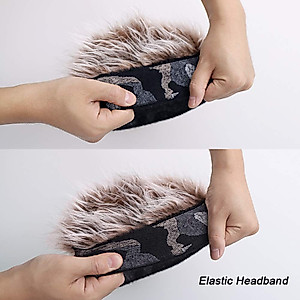 Novelty,unisex-adult Visor Sun Cap Party Wig Peaked Beanie Hat Headband with Spiked Hair Brown, Medium