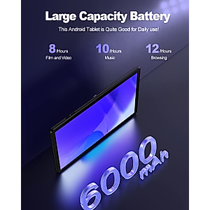 VIAZTECH Android Tablet 10 inch,Android 11 Tablet PC 3GB 32 GB,1.8GHz Processor,Double Camera 8.0 MP,GMS Certified Tablet,Dual Speakers,HD Touch Screen,6000mAh Battery,WiFi,Bluetooth,Type-C