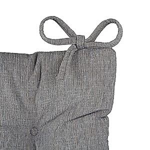 The Gripper Twill Jumbo XL Non-Slip Rocking Chair Cushion Set with Thick Padding, Includes Seat Pad & Back Pillow with Ties for Indoor Living Room Rocker, 17x17 Inches, 2 Piece Set, Gray