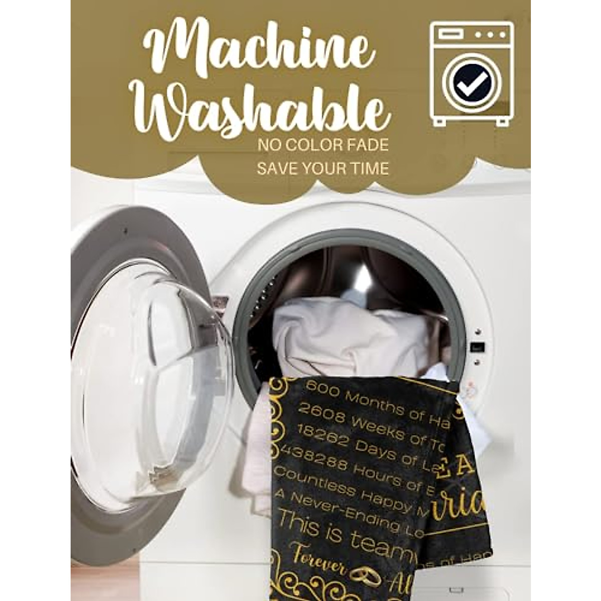 InnoBeta 50th Wedding for Couple and Parents, Valentine's Day Gifts, 50th Anniversary Blanket for Golden Wedding, Soft Throw Blanket 50"x65"