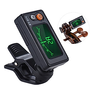 BUZHI ET-31V Multi-Function Clip-on Tuner Automatic Tuning Mode for Violin Viola Cello Bass Chromatic with LCD Display,Viola Tuner