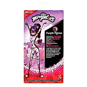 Miraculous Ladybug and Cat Noir Toys Fashion Doll | Articulated 26cm Doll with Accessories Kwami | Purple Tigress Figurine | Bandai Dolls