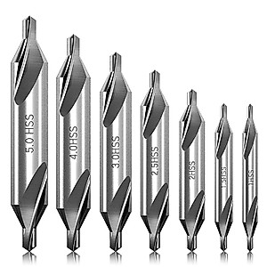 7 Pcs Drill Set 60-Degree Drill Kit Countersink for Lathe Metalworking