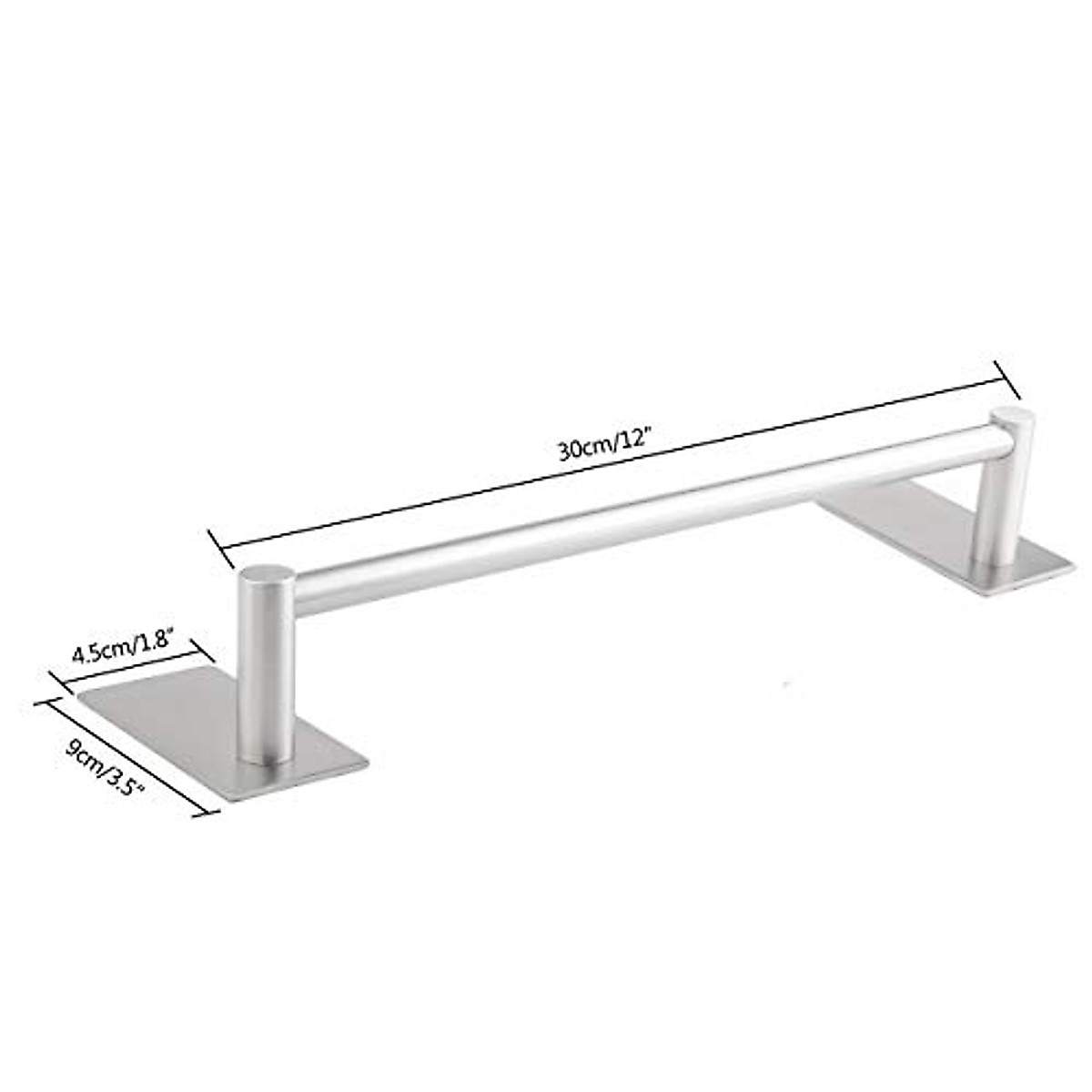 Bathroom Towel Bar Towel Holder,ULIFESTAR Strong 3M Self Adhesive Hand Towel Holder,Wall Mounted Stainless Steel Towel Rack for Bathroom,Kitchen Dish Cloths Hanger,Brushed Nickel (12'')