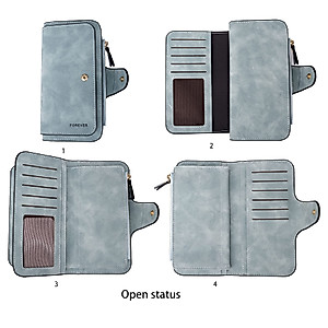 BOHONG Women Wallet Large Capacity Cards Cash Holder Leather Wristlet Clutch Wallets for Ladies Girls