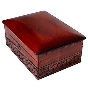 Artisan Owl Polish Heritage Handmade Extra-Large Elegant Slightly Rounded 10 1/2" Wooden Box with Lock and Key for Keepsakes, Love Letters, Jewelry, and Specialty Items