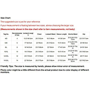 Daenrui Kids Girls Long Sleeve Gymnastics Leotards with Shorts Biketard 2 Pieces Ballet Dance Outfits Tracksuit Starry 12 Years