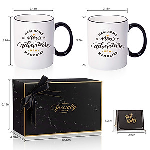 House Warming Presents for New Home- NEW HOME NEW ADVENTURE NEW MEMORIES - Housewarming Gifts New Home for Women, Men, Him, Her, Ceramic Coffee Mug Tea Cup 11 Oz with Gift box (Double)