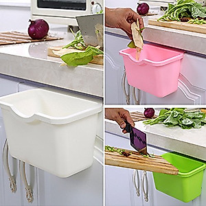 shlutesoy Multi-Function Kitchen Cabinet Door Plastic Basket Hanging Trash Can Waste Bin Garbage Bowl Box