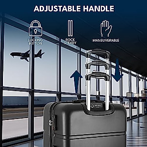 SAS Travel Noon East Luggage Sets, Set of 3 pieces of Suitcases With Wheels, Traveling Essentials, Spinner Wheels, Lock, Hard Case, With Carry On Luggage and Large Suitcase Included, Travel Must Haves