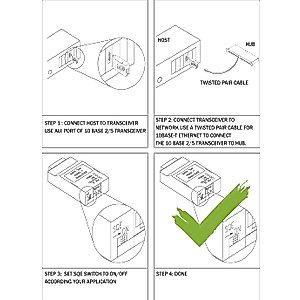 10Base-T RJ45 to 10Base-5 DB15M AUI Type Media Converter | Thick Ethernet Adapter to 10BT UTP RJ-45 Transceiver