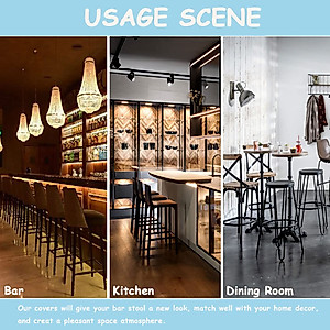 Bifaunvogel Counter Height Bar Chairs Cover Set of 4 Jacquard Swivel Bar Stools Slipcovers Stretchable Swivel Barstools Chair Covers Protector for Home Kitchen Bar Cafe Black