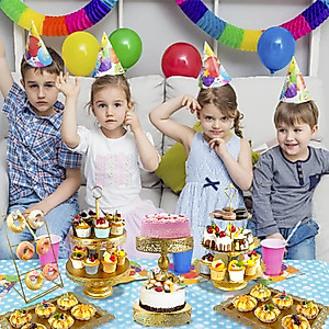 Gold Cake Stand Set-7 Pcs Gold Cupcake Stand-Gold Dessert Table Display Set Table Decoration Display Tower Plate for Baby Shower, Wedding, Birthday Party, Chrismas Celebration