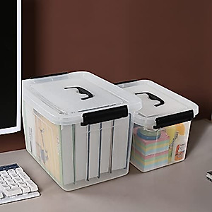 Bblina 2 Packs Clear Storage Boxes with Lids, 12 Quarts & 6 Quarts Plastic Latching Bins Totes