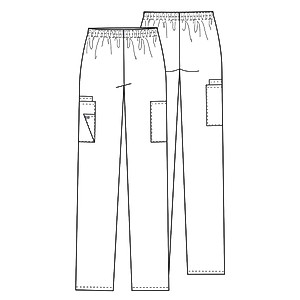 Cherokee Women's Workwear Elastic Waist Cargo Scrubs Pant, Black, Medium