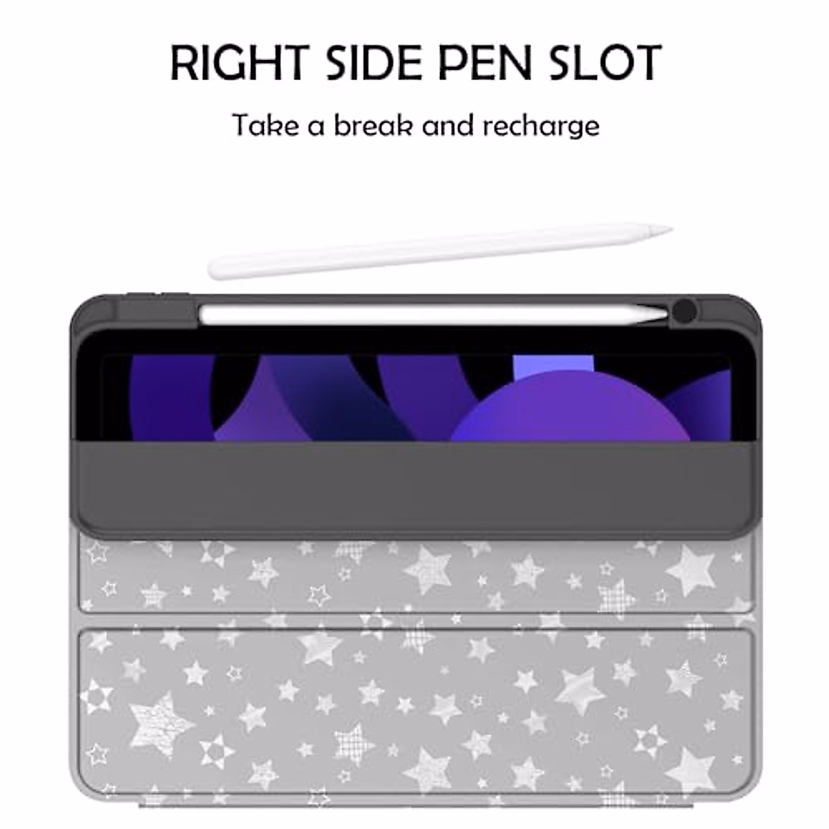 Deokke Compatible with iPad Air Case 11 Inch M3 2025,M2 2024 5th/4th Generation 10.9 Inch (2022/2020) with Pencil Holder TPU Back Case Auto Sleep/Wake Cover Cute Aesthetic Women Girls-Silver