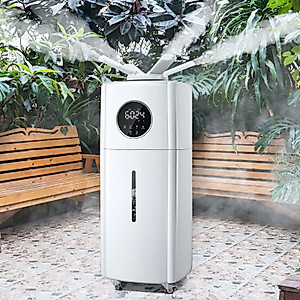 Mryitcal Humidifier Large Room,5.5 Gal Whole House Humidifier for Home 2200 sq ft, Plant Humidifier Whole Home Humidifier Top Fill Cool Mist Humidifier, 21L 2000ml/h Output,Dual 360° Nozzles, 3 Speed