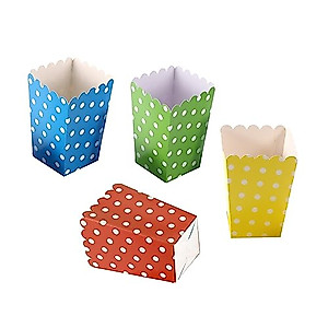 TIDTALEO 24pcs Popcorn Boxes Disposable Containers Popcorn Containers Popcorn Boxes Container Party Decoration Supplies Snack Box Foldable Decorative Items Dot Design Snack Box