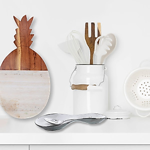 Oversized Spoon Rest with Silver Edges