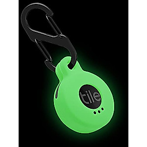 Geiomoo Silicone Case Compatible with Tile Sticker 2022, Protective Cover with Carabiner (Luminous Green)