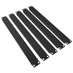 1U Blank Panel - (5 Pack) - Rackmount Accessories - Metal Spacer 19" Filler for Server Rack Cabinet Enclosure - Black Durable Steel - Tupavco TP1759