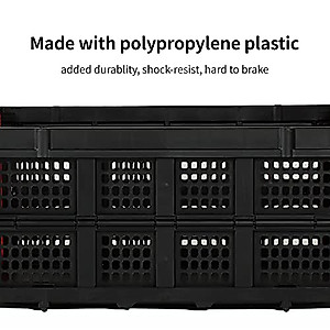 ROTIHOMESYS 60L Collapsible Storage Bins - Durable Plastic Folding Utility Crates, Solid Wall Stackable Containers, Collapsible Laundry Black Baskets for home improvement, No Lid