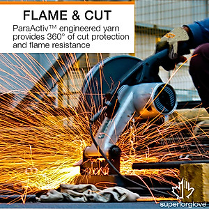 Superior Glove Flame Resistant Arc Flash Glove with Neoprene Palm - Dexterity S13FRNE (1 Pair of Large Gloves)